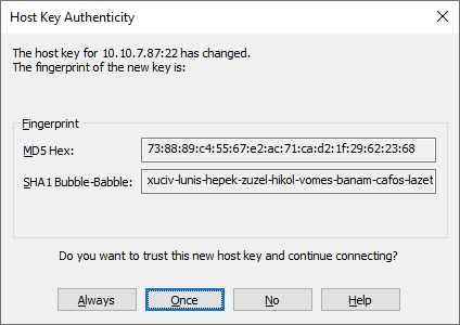 Man-in-the-middle attack warning after upgrading Reflection client