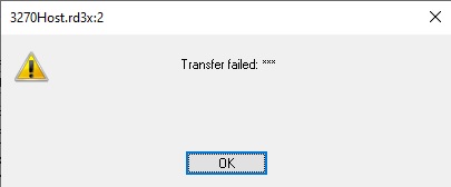 "Transfer failed: ***" error when running Buffered Field IND$FILE transfer in a Reflection ...