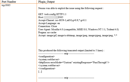 How to fix nessus 121479 web.config File Information Disclosure vulnerability in NPS server