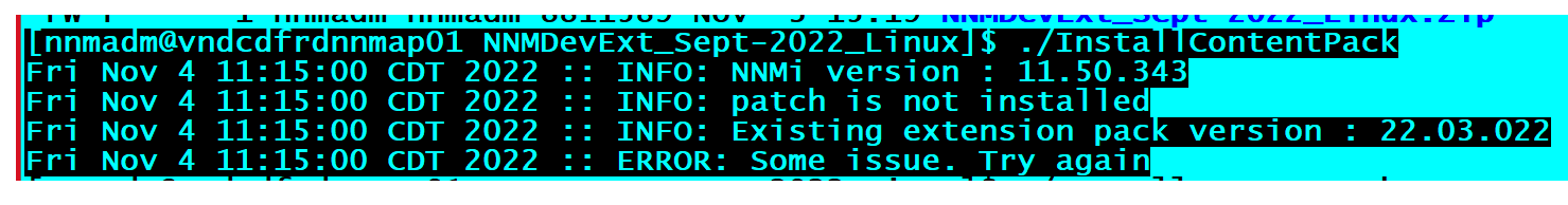 Issue on installing device driver pack on NNMi 2022.05 on Linux server