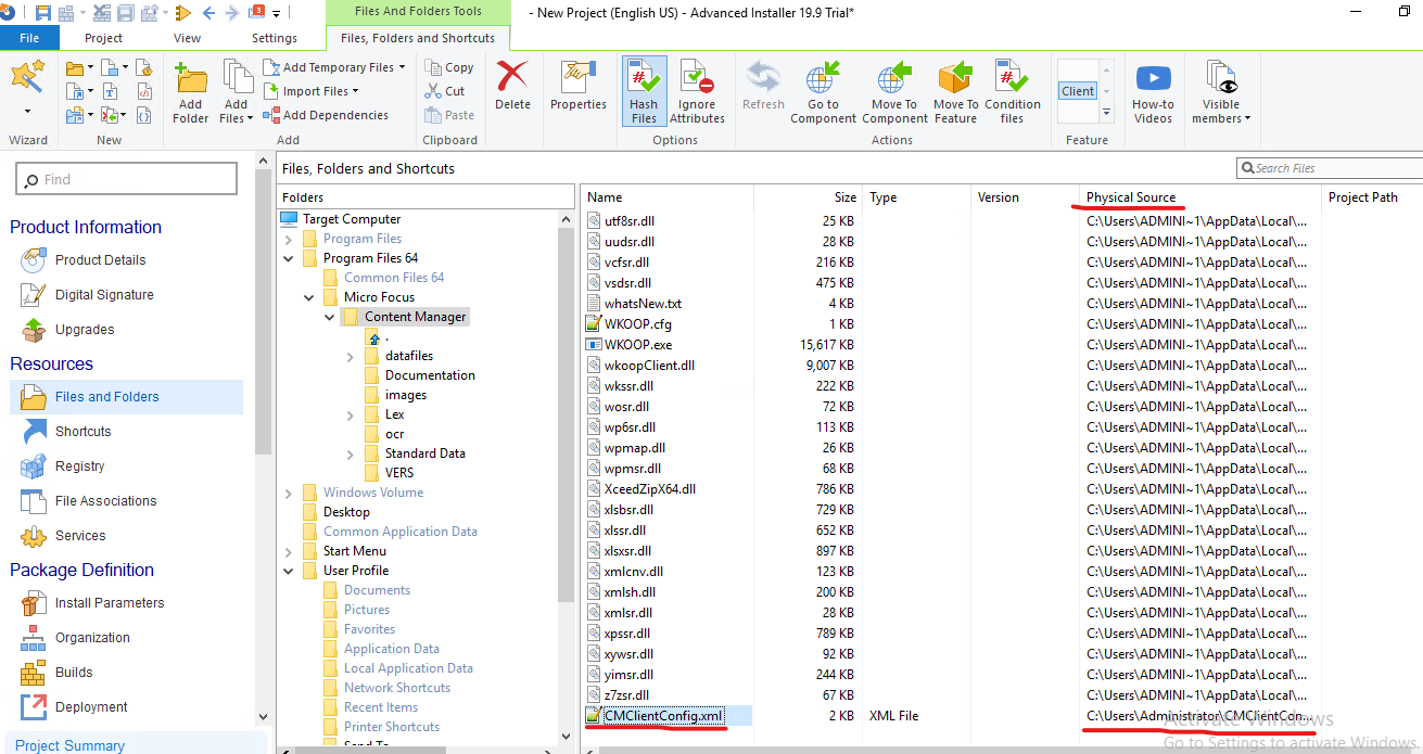 Content Manager - How to deploy CMClientConfig.xml using Advanced Installer