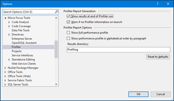 How to use Profiler with Visual COBOL projects in Visual Studio IDE