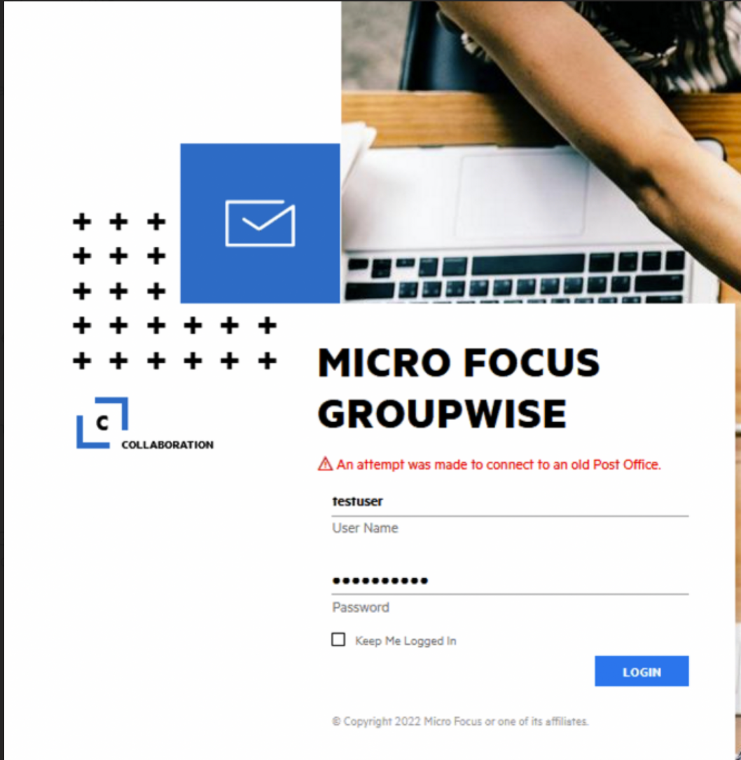 GroupWise Web users are not able to login, an error is received