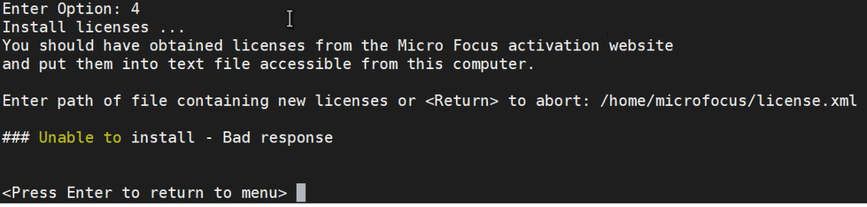 Unable to install Autopass xml license - Bad response