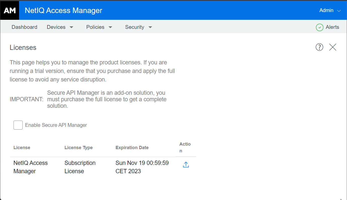 Cannot remove Secure API Manager configuration