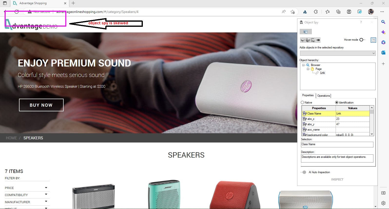 UFT unable to correctly identify elements in Chromium Edge