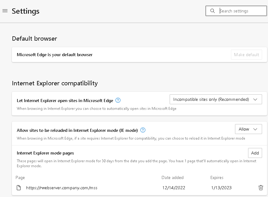 Unable to run Reflection for the Web (RWeb) 12.3 from Microsoft Edge