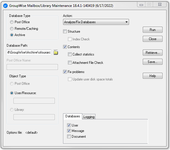GroupWise Archive Management