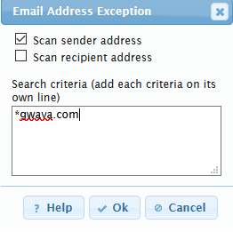 Setting up global whitelist (exception list)