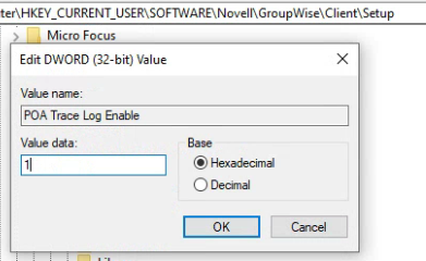 Enabling GroupWise Windows client logging