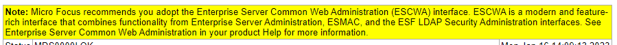 Enterprise Server Administration page, how to remove the yellow section ...