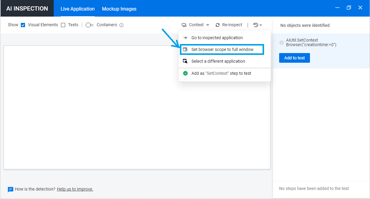 How to use AI Inspection in UFT One to identify browser dialogs