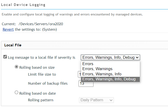 How to put primary server into full debug