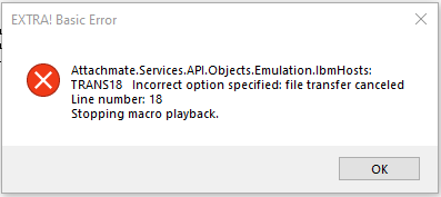 Extra Basic macro to perform IND$File File transfers fails with an ...
