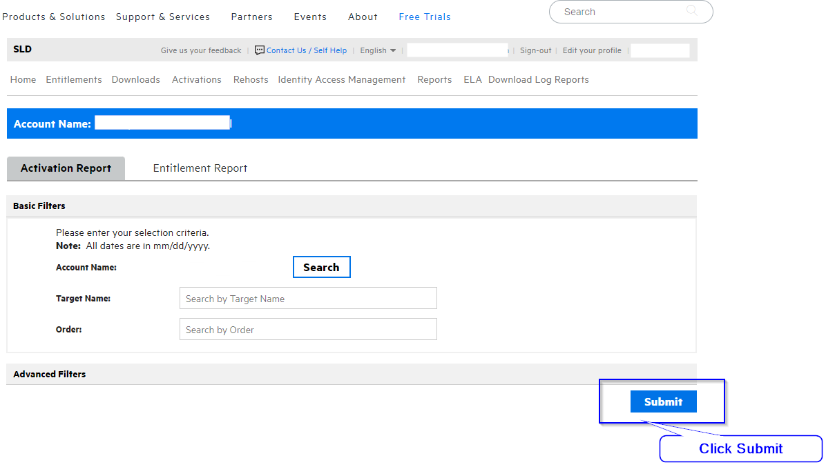 How to generate an activation and entitlement report in the SLD Portal