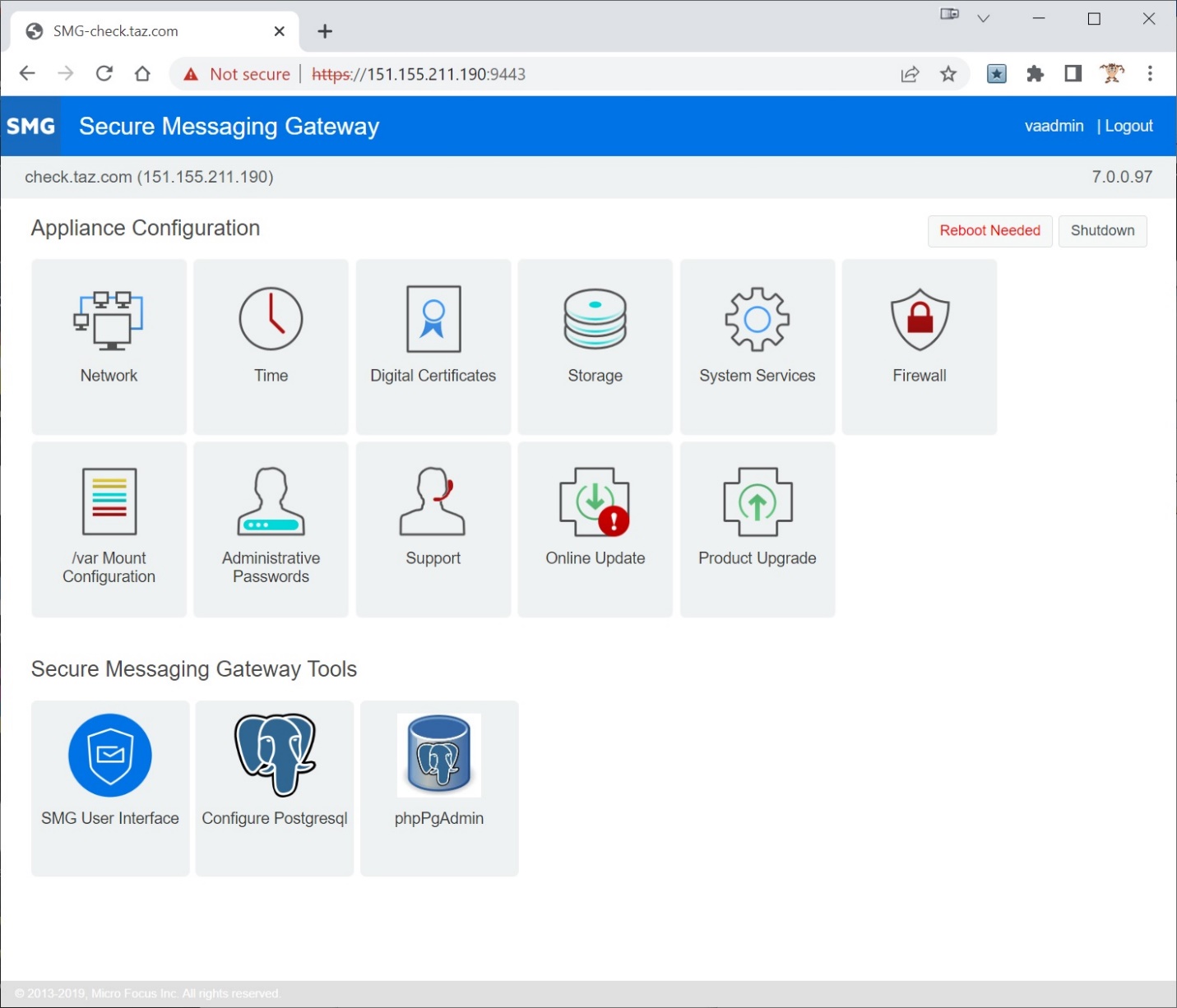 How to install the SMG server updates at the appliance server console ...