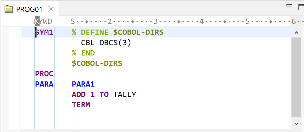 AppMaster Builder SYM1 keyword flags the DBCS compiler directive as invalid