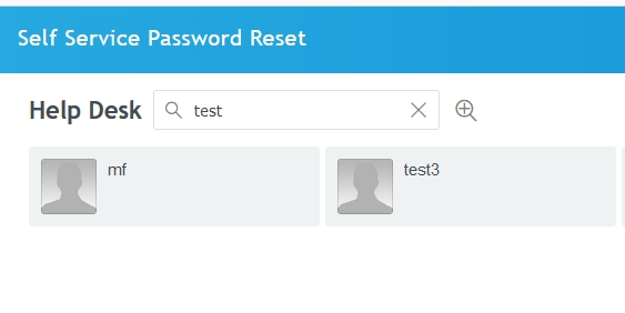 While searching for a user in self service password resets help desk ...