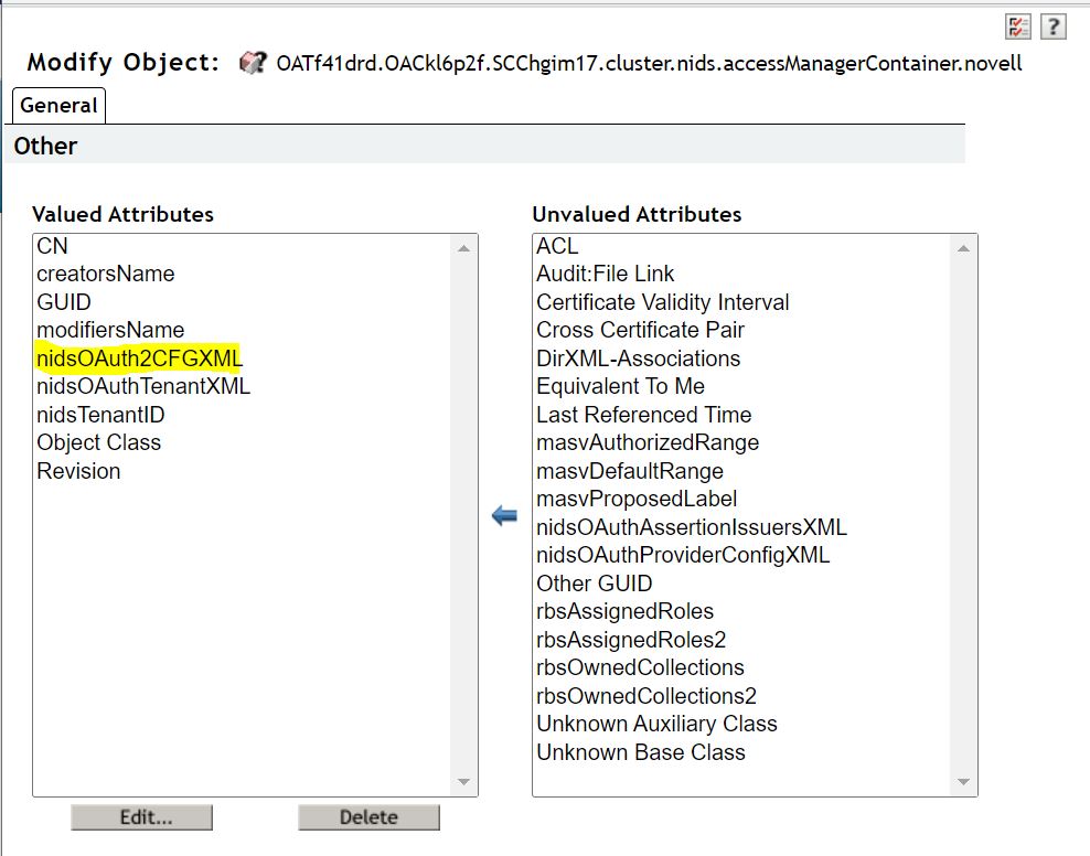 NAM synchronization using Code Promotion or manual synchronization of OAuth Clients