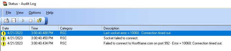"Connection Timed out" or 510 error when connecting an Extra! X-treme ...
