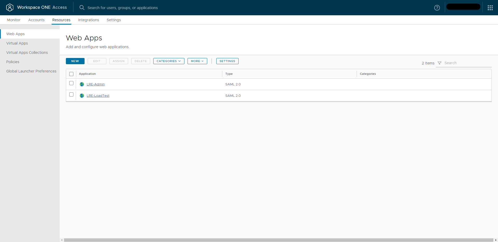 VMWARE Workspace ONE Access with LoadRunner Enterprise SSO ...