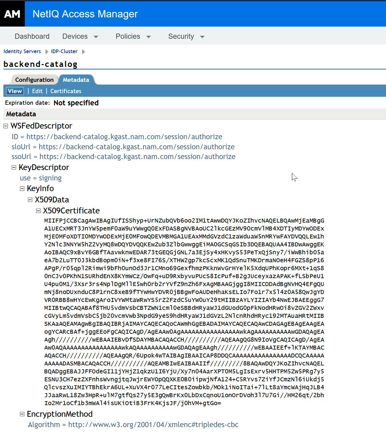 WS-Federation Authentication Request fails with error 200104067 The target domain is unknown