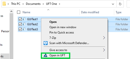 Add multiple UFT One tests to a Solution simultaneously