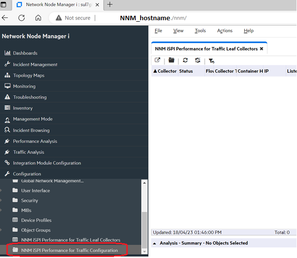 NNMi is not redirecting the Traffic config UI to the correct traffic ...