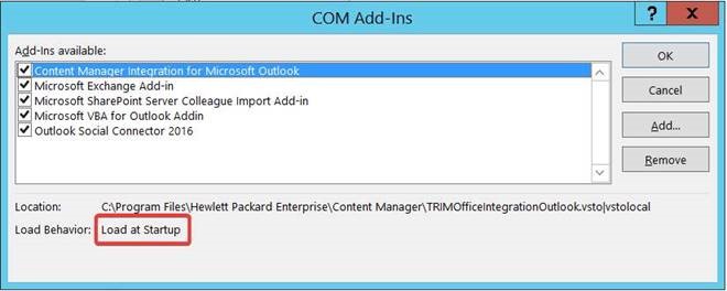 How to permanently enable the CM Outlook add-in