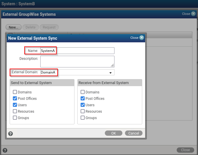 How to configure external domain synchronization