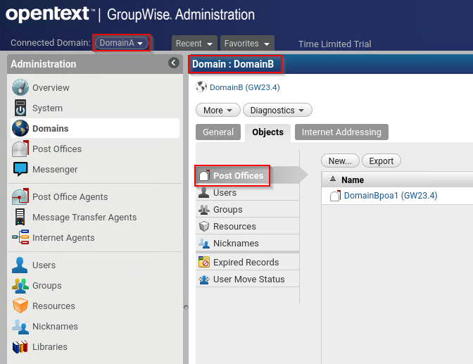 How to configure external domain synchronization