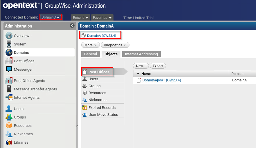 How to configure external domain synchronization