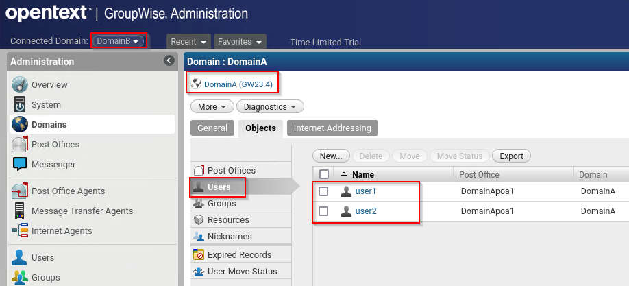How to configure external domain synchronization