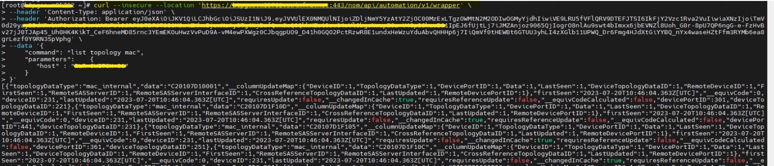 NA user unable to collect device data and NA related details using REST API