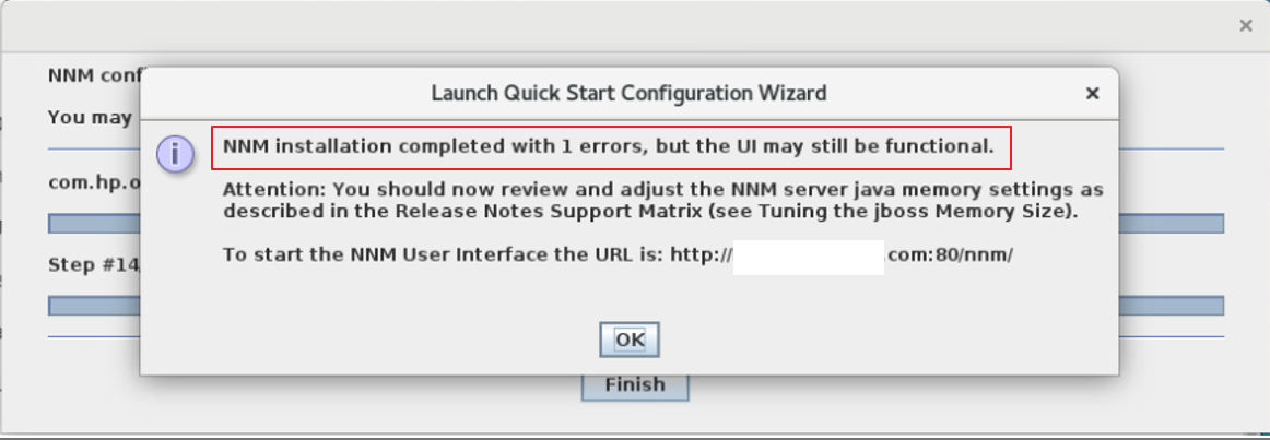 Upgrade Network Node Manager i(NNMi) end with "NNM installation ...