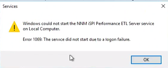 Unable to start ETL service on NNM iSPI Performance for metric (NPS) server after changing the ...