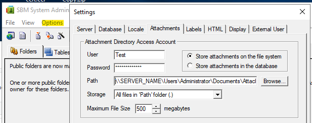 SBM: How to connect SBM to the item attachments stored in another server.