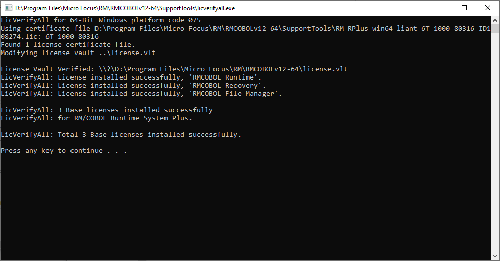 Is it possible to merge RM/Cobol runtime and development products together?