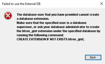 What permissions must be granted to the user installing UFT Digital Lab connecting to a fresh ...