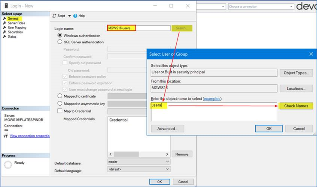 sqlcmd "The server principal "****" is not able to access the database "****" under the current ...