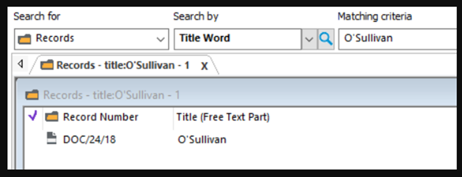 Content Manager 23.4 Content Manager title word searches Containing an ...