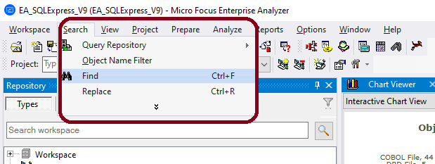 Can the performance of text searches in a large EA workspace be improved?