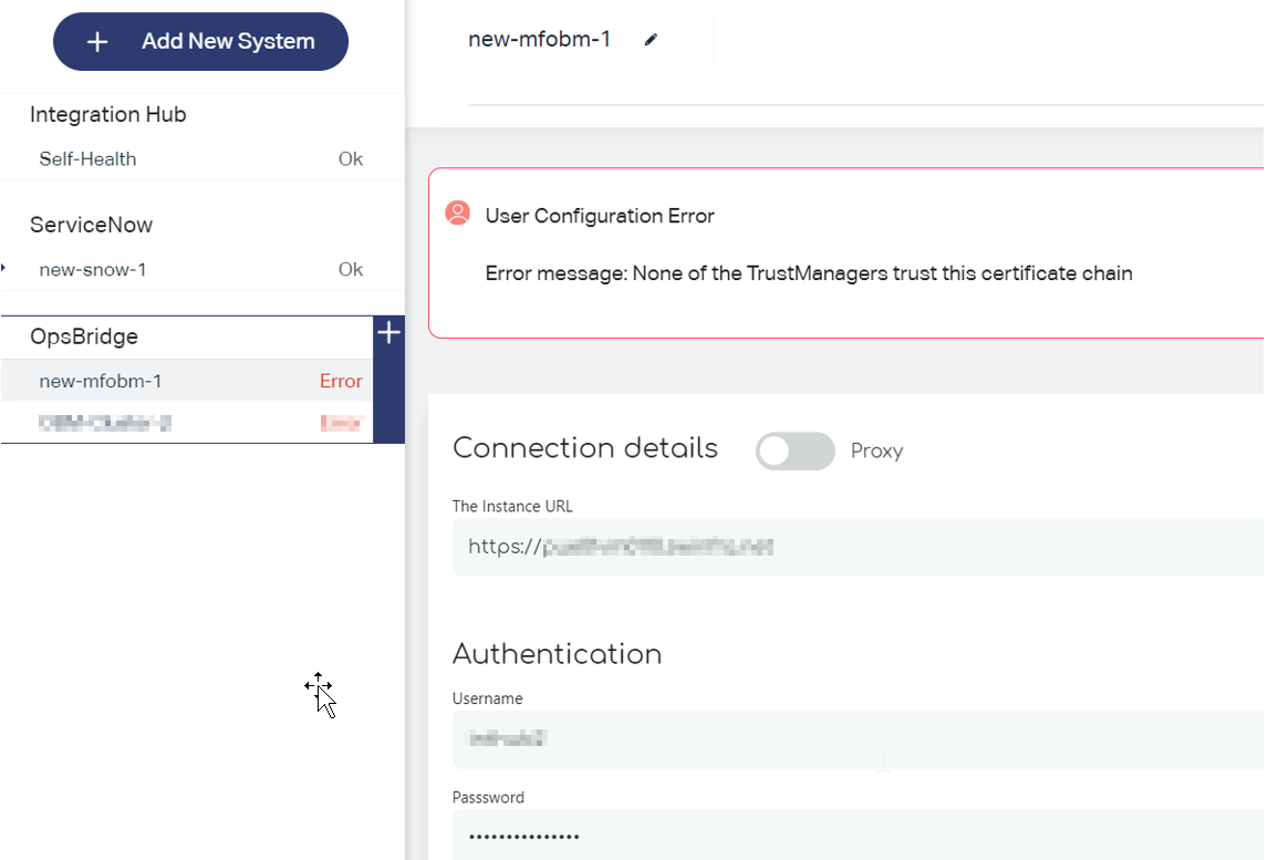 Integration Hub - User Configuration Error - Error message: None of the ...