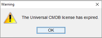 APM - uCMDB Local Client fails with "The Universal CMDB license has expired."