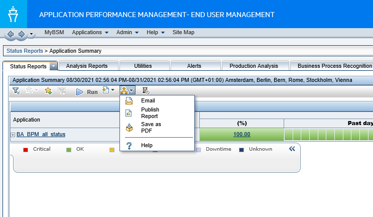APM - troubleshooting issues when sending reports via eMail