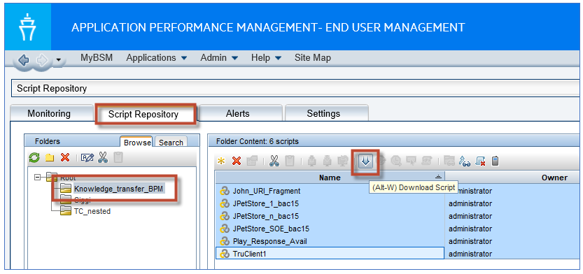 APM - How to manually export BPM scripts out of the database