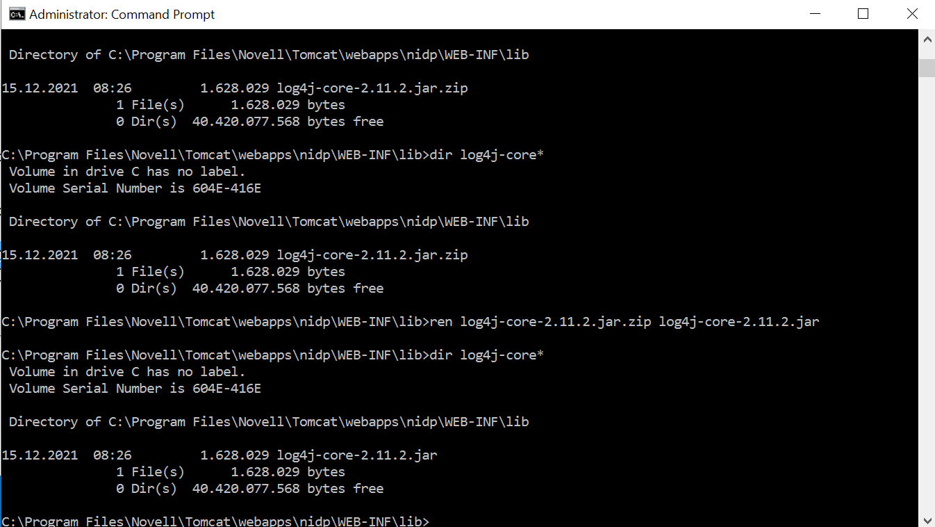 Access Manager (CVE-2021-44228) - log4j