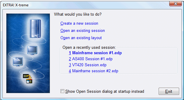 Using the Hyperlink Startup Dialog Box In EXTRA! 9.X
