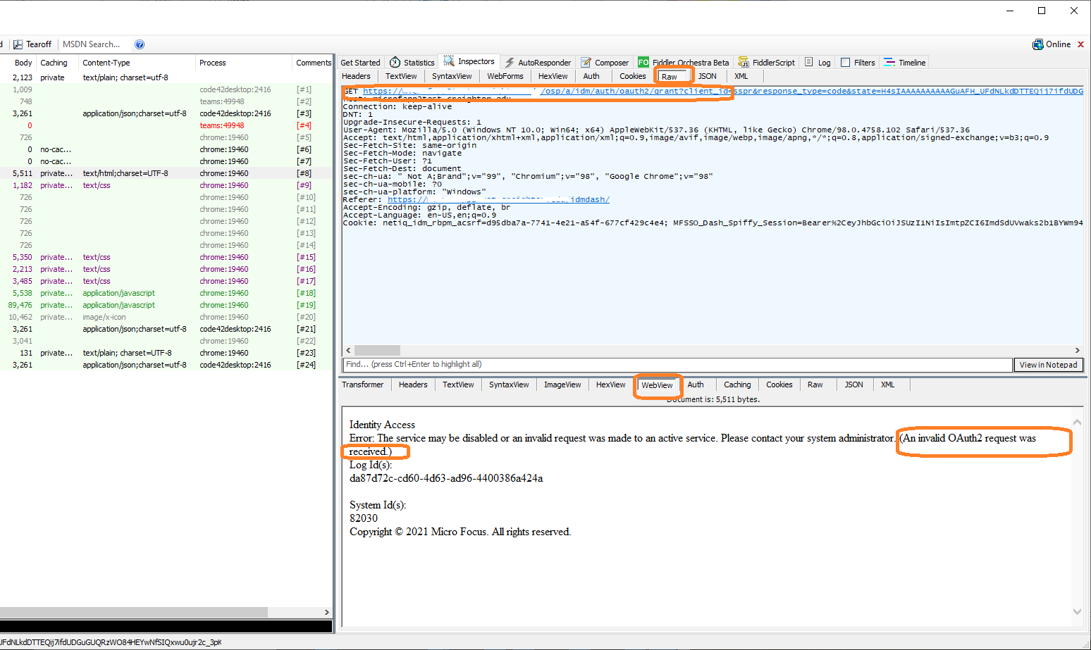 Invalid OAuth2 request received when launching SSPR from User App