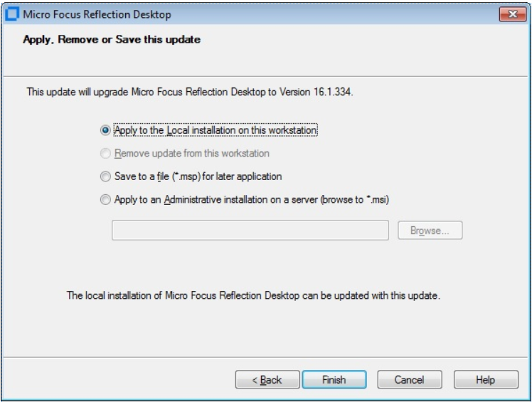 How to apply Service Pack / Update / Hotfix to Reflection / InfoConnect Desktop